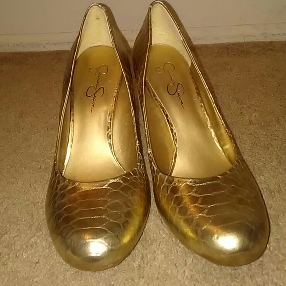 Jessica Simpson | Shoes | Sexy Gold Jessica Simpson Heels | Poshmark